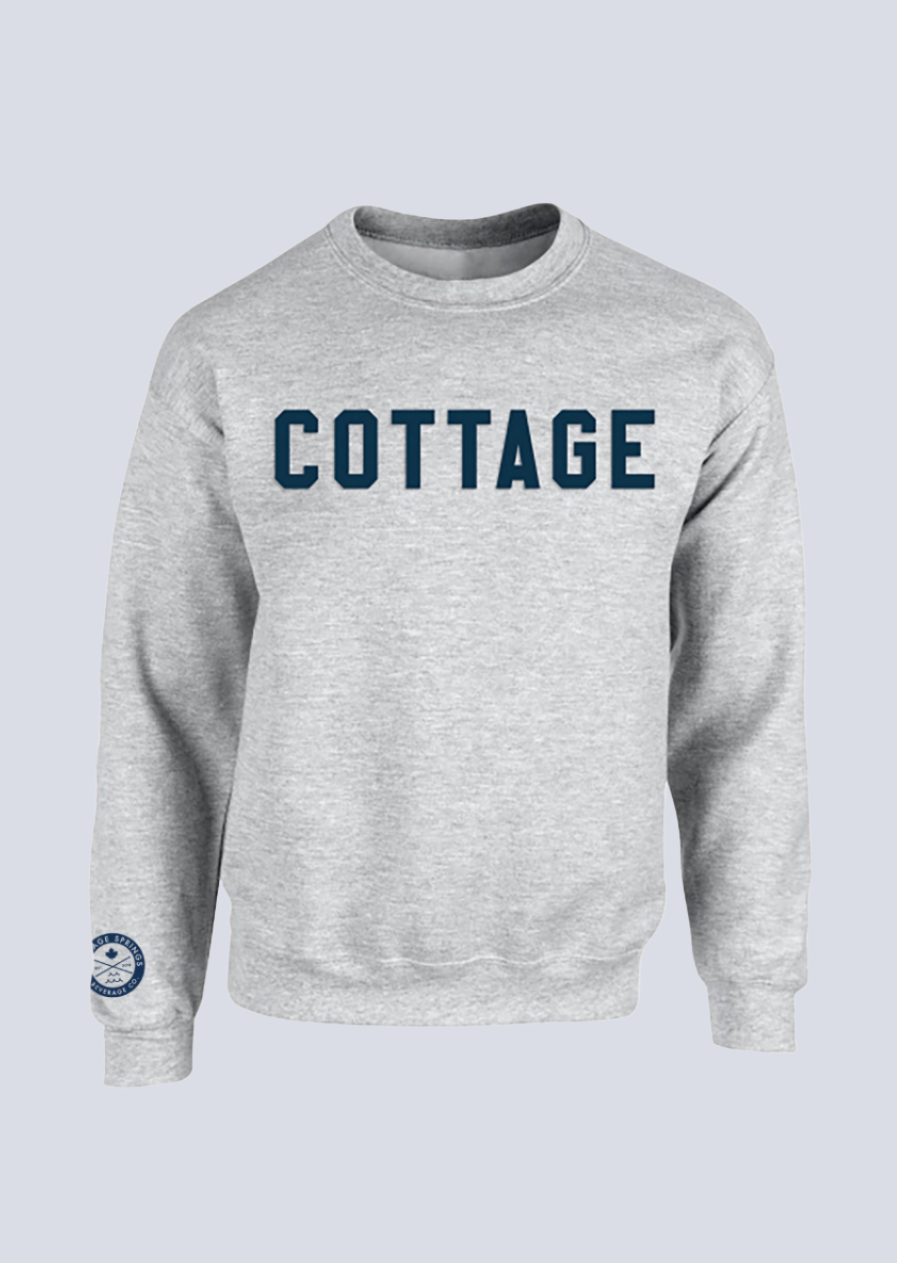 Cottage Varsity Stitched Crewneck - Grey | Cottage Springs